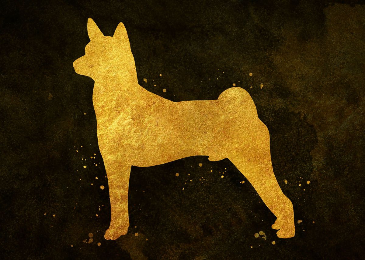 'Basenji Dog' Poster, picture, metal print, paint by Yahya Art | Displate