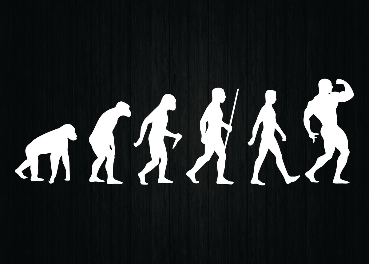'Evolution of Bodybuilder' Poster by CHAN | Displate