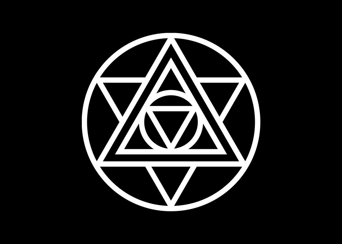 'Black Sacred Geometry Rune' Poster by Holy Rock Design | Displate