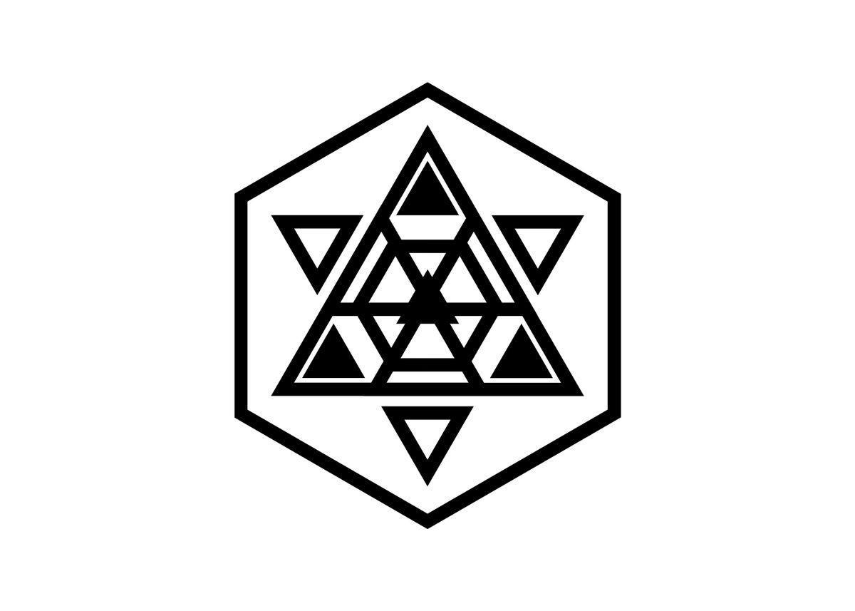 'Black Sacred Geometry Rune' Poster by Holy Rock Design | Displate