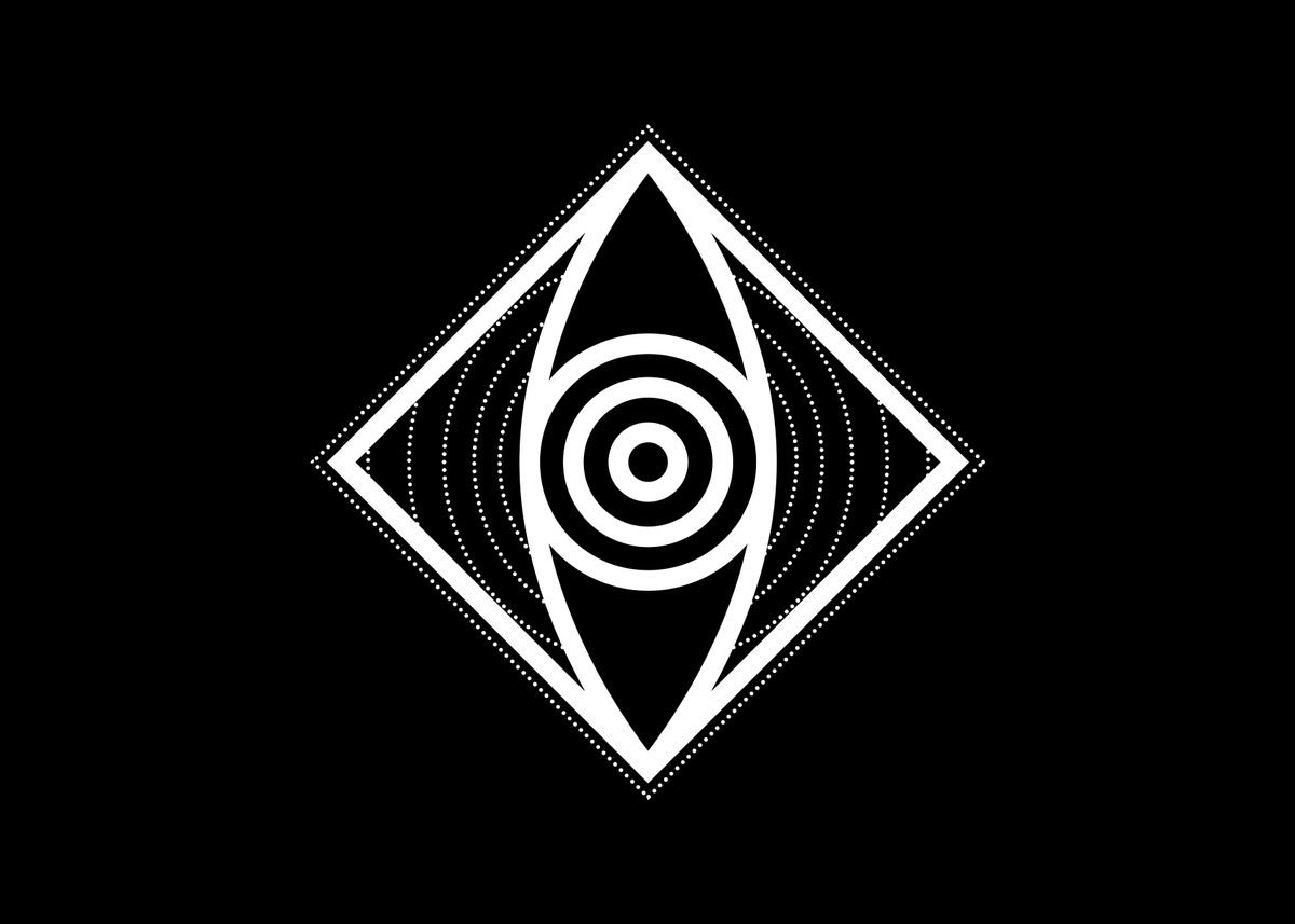 'Black Sacred Geometry Rune' Poster, picture, metal print, paint by ...