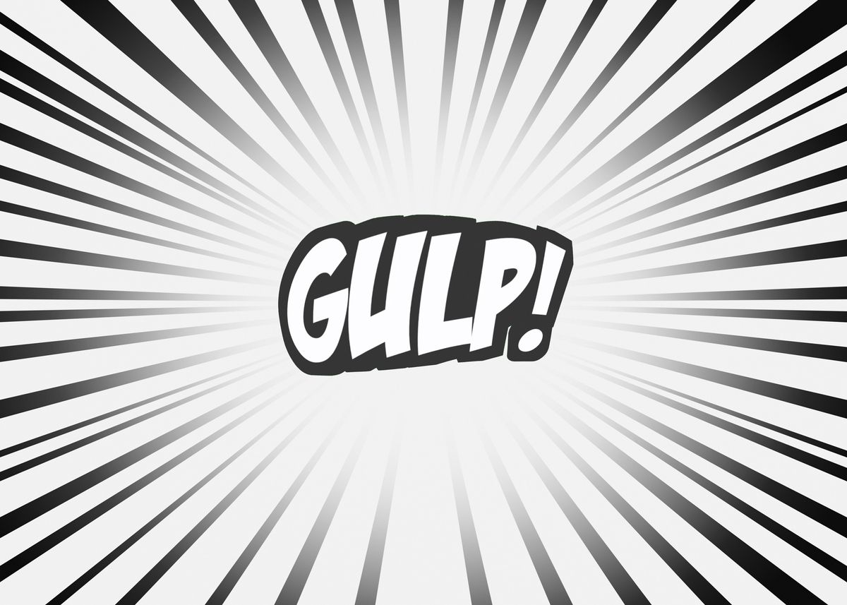 'Comics cartoon action gulp' Poster, picture, metal print, paint by ...