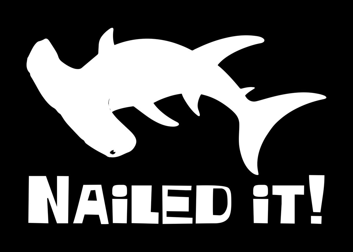 'Hammerhead Shark Joke Fish' Poster, picture, metal print, paint by ...