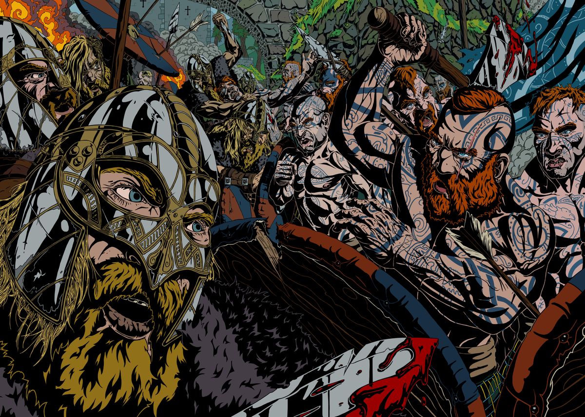 'VIKINGS VS PICTS' Poster by Owen Rixon | Displate