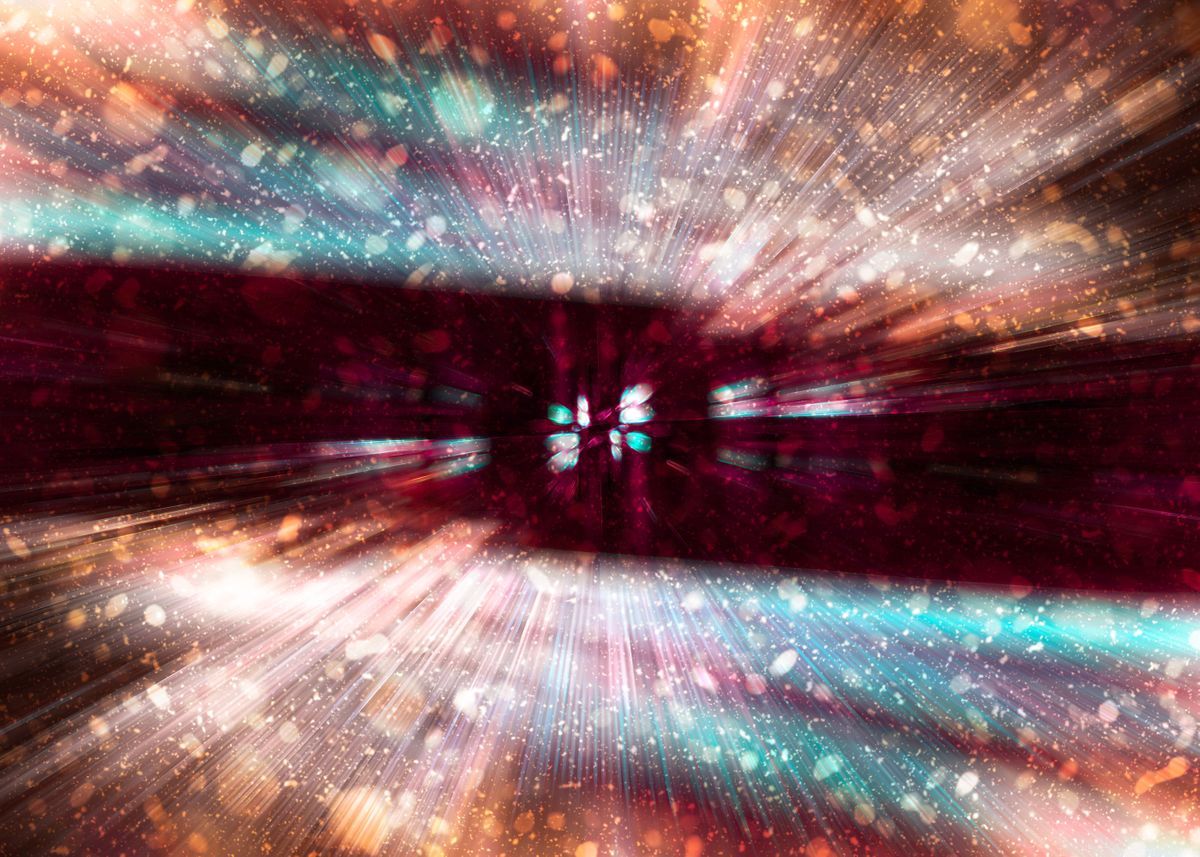 'abstract glowing gold line' Poster, picture, metal print, paint by ...