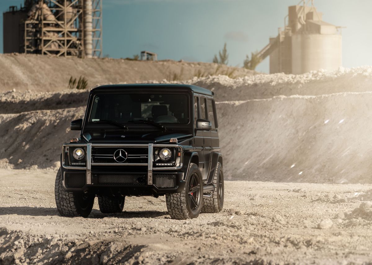 'Mercedes g wagon sand mine' Poster, picture, metal print, paint by ...