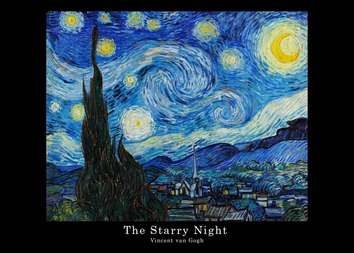 'STARRY NIGHT Landscape' Poster, picture, metal print, paint by Atomic ...