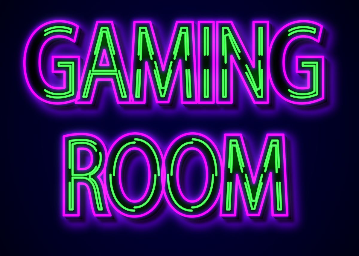 'GAMING ROOM' Poster, picture, metal print, paint by Taffy | Displate