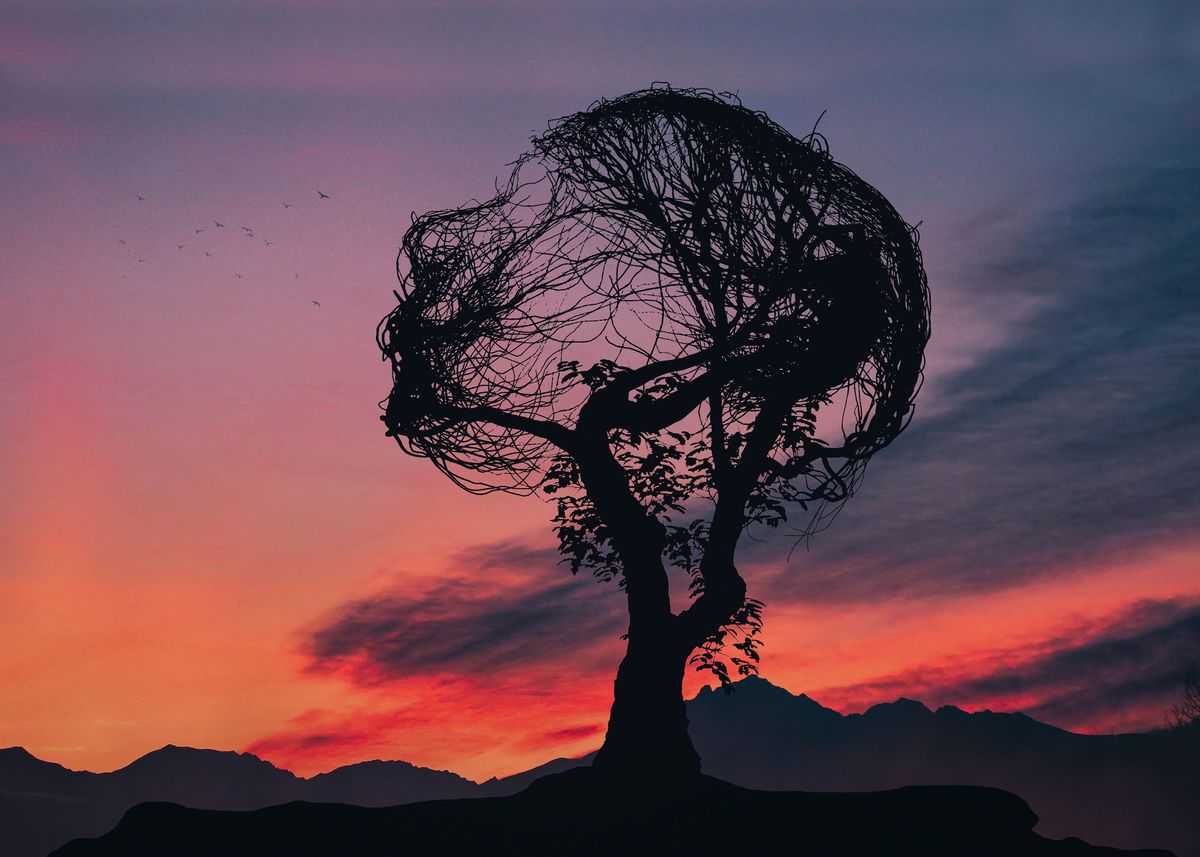 'Tree Head' Poster, picture, metal print, paint by Pedro Monteiro ...