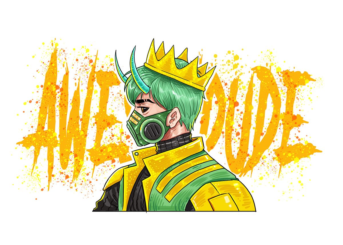 'AWESOMEDUDE POSTER DREAM' Poster, picture, metal print, paint by ...