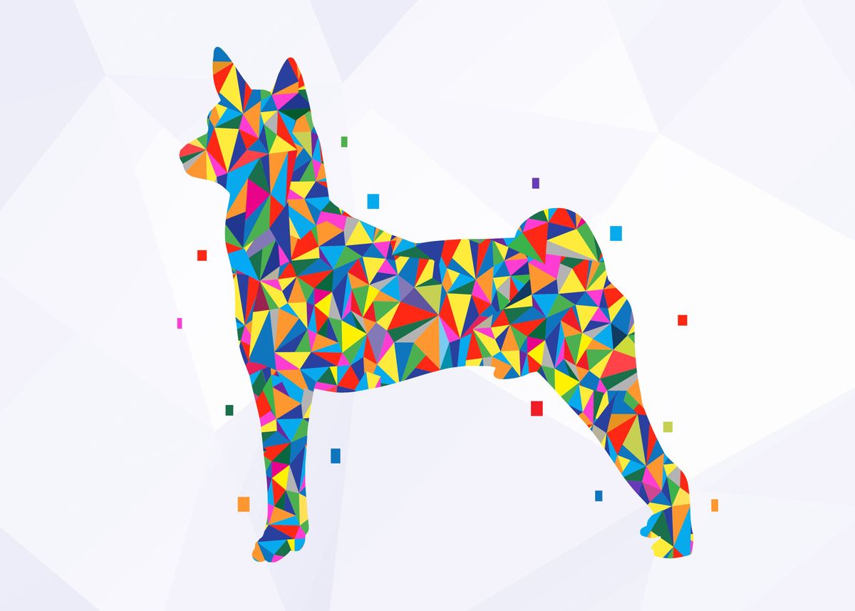'Basenji dog' Poster, picture, metal print, paint by Yahya Art | Displate