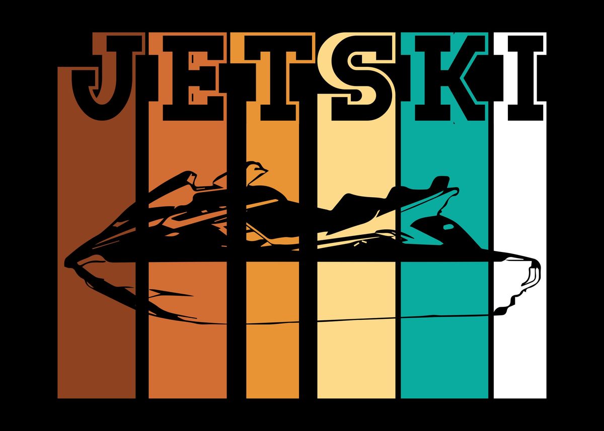 'Vintage Jetski Jet Ski' Poster, picture, metal print, paint by ...