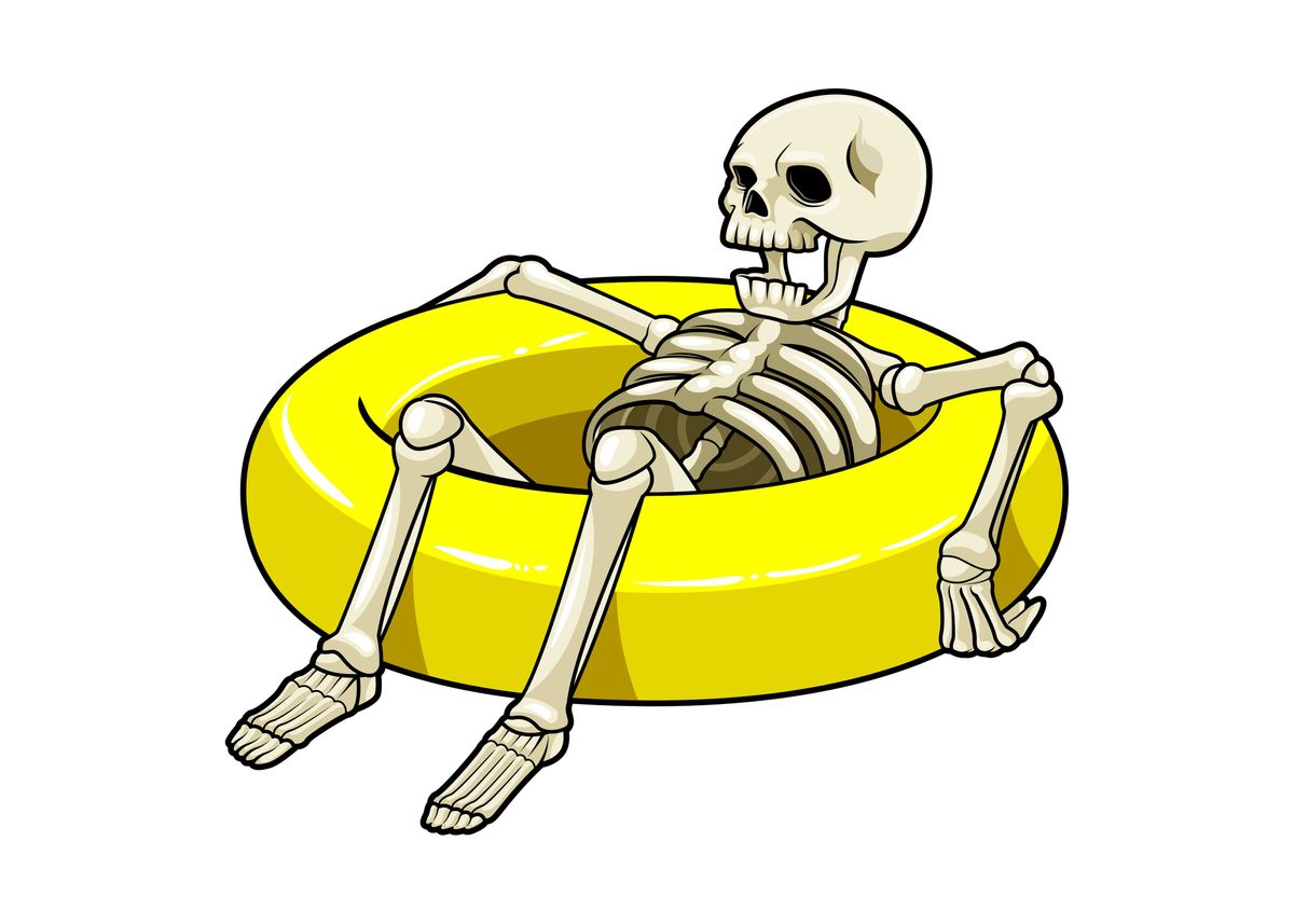 'Skeleton Swimming ' Poster, picture, metal print, paint by Markus ...