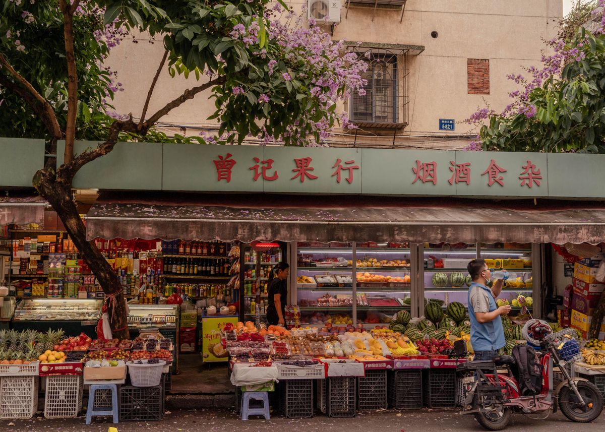 'Street market ' Poster, picture, metal print, paint by Stephen ...