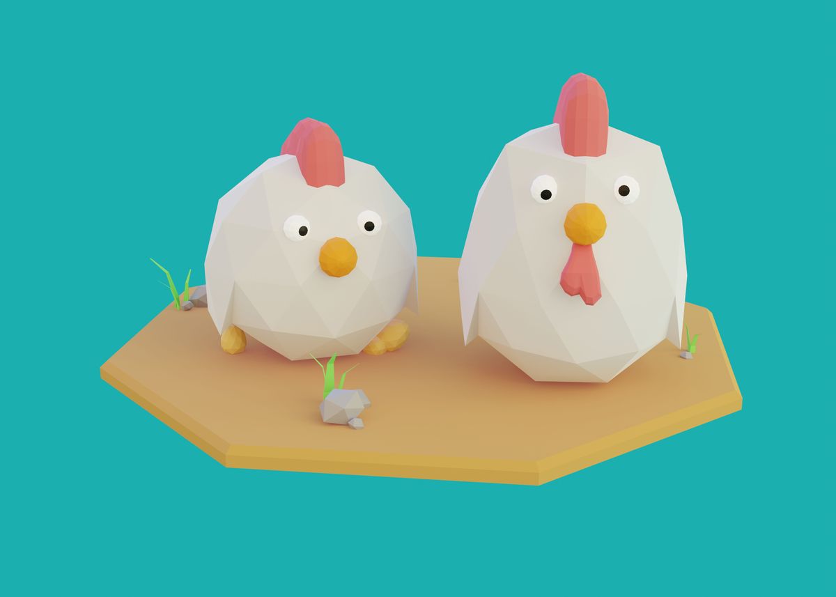 'Derp Family of Chickens' Poster, picture, metal print, paint by Annika ...