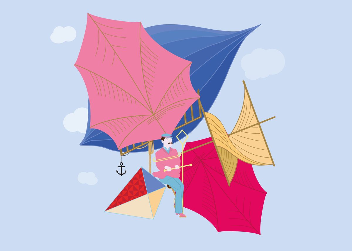 'Victorian Flying Machine 2' Poster, picture, metal print, paint by ...