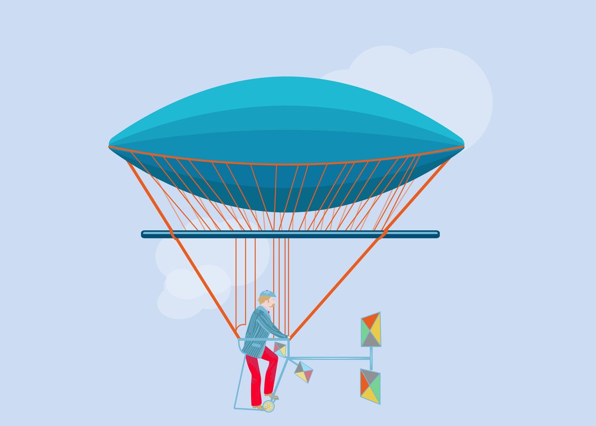 'Victorian Flying Machine 1' Poster, picture, metal print, paint by ...