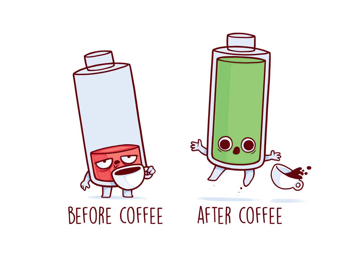'Before After Coffee ' Poster, picture, metal print, paint by Ignacio ...