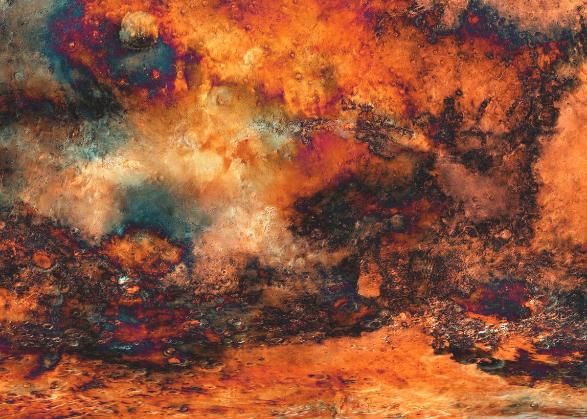 'Rusted MARS surface 02' Poster, picture, metal print, paint by ...