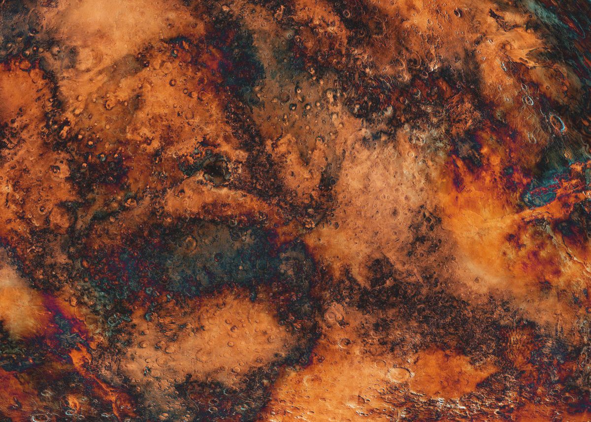 'MARS surface colorized 01' Poster, picture, metal print, paint by ...