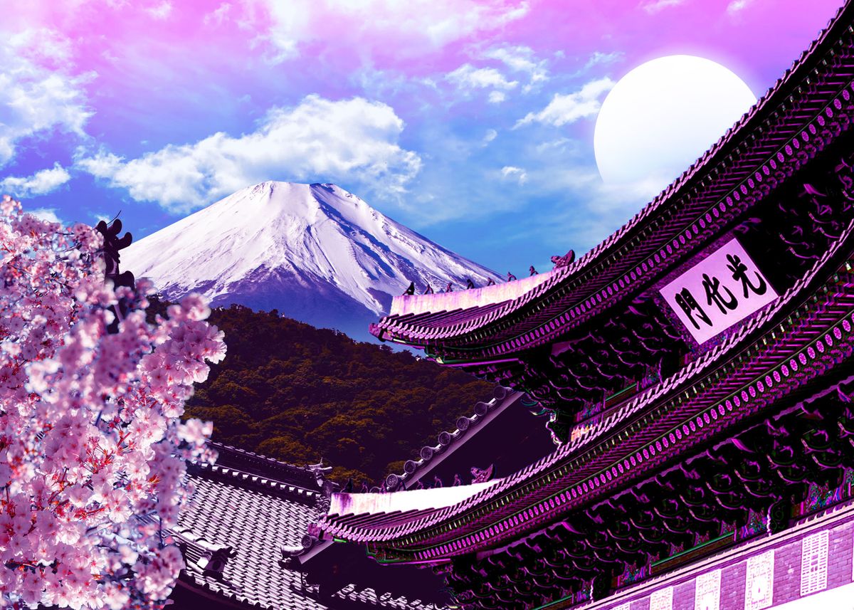 'japan synthwave' Poster by INSPIRE COLLECTION | Displate
