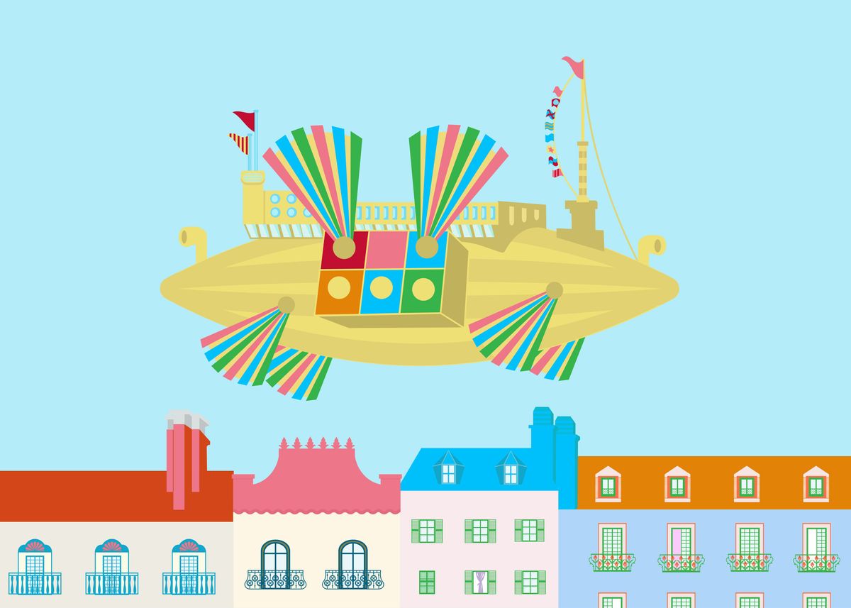 'Flapping Fans Dirigible' Poster, picture, metal print, paint by Anna ...