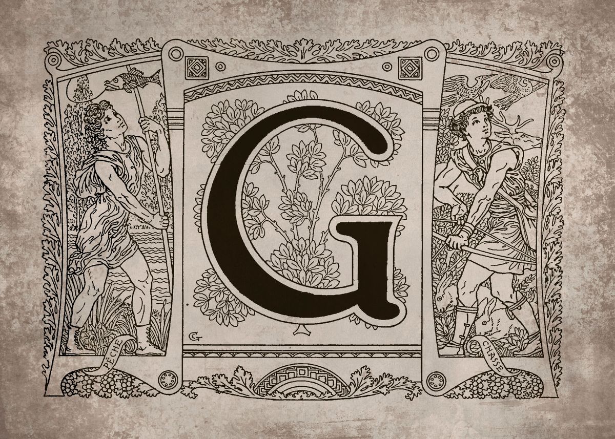 'Vintage Alphabet G' Poster, picture, metal print, paint by XandYart ...