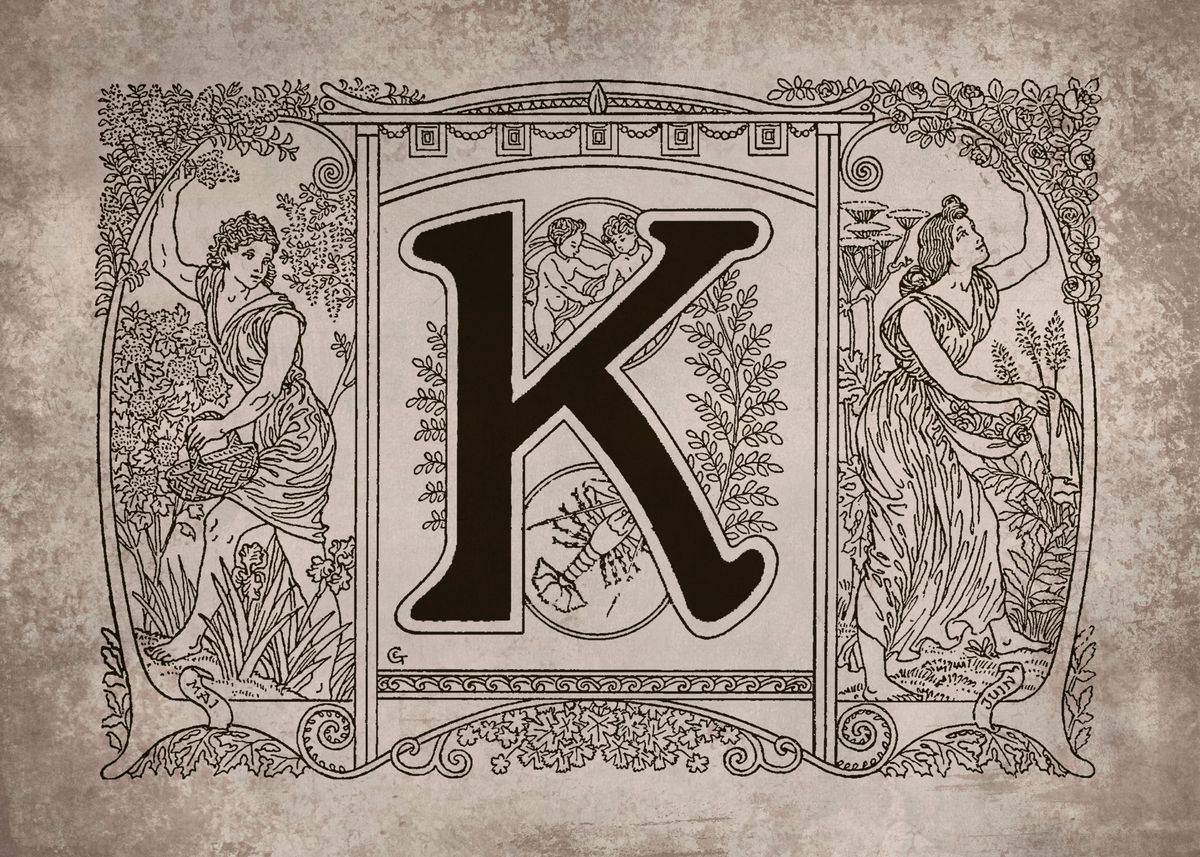 'Vintage Alphabet K' Poster, picture, metal print, paint by XandYart ...