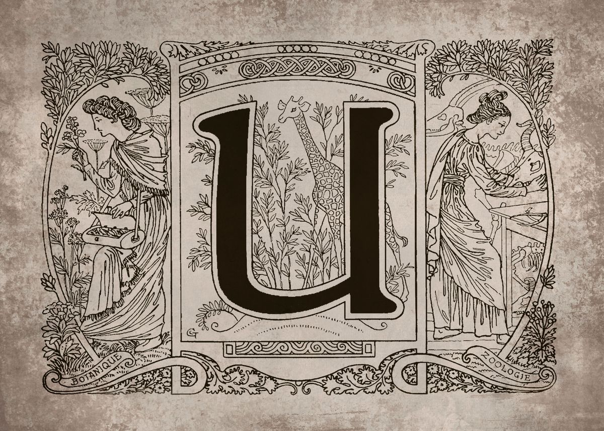 'Vintage Alphabet U' Poster by XandYart | Displate