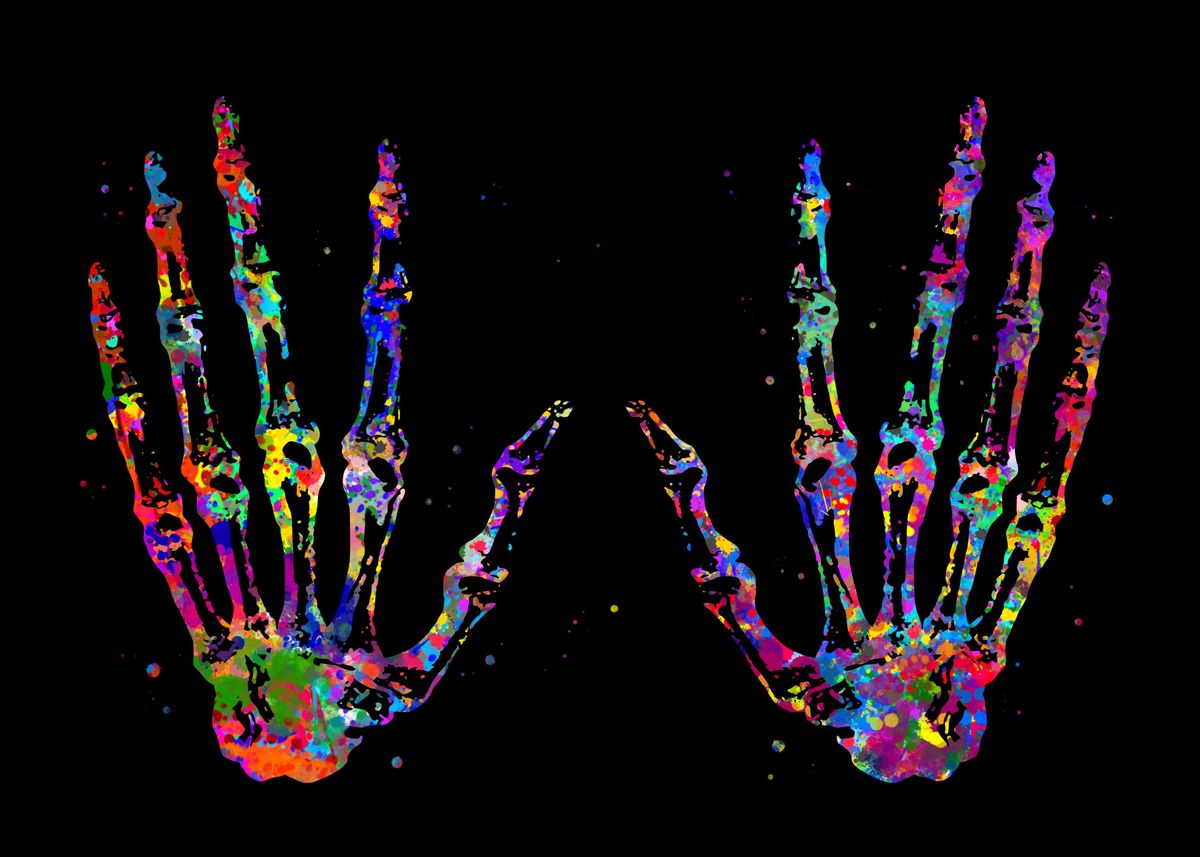 'Hand Bones Anatomy' Poster, picture, metal print, paint by Yahya Art ...