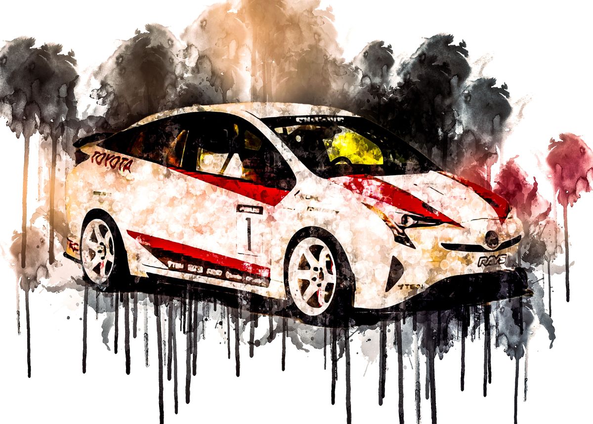 'Car 2016 Toyota Prius G 1 ' Poster, picture, metal print, paint by ...