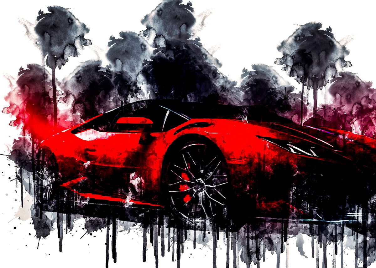 'Car 2016 Rosso Mars Novara' Poster by Tina Circle | Displate