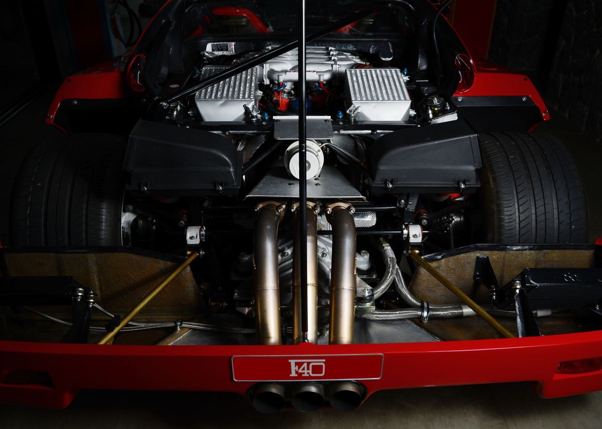 'F40 Engine' Poster, picture, metal print, paint by Rollz | Displate