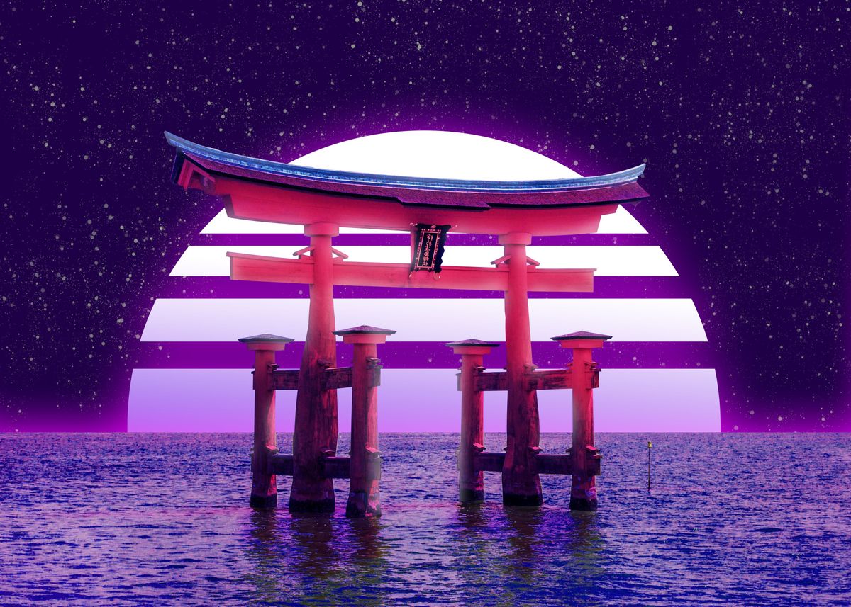 'Synthwave Japanese retro' Poster, picture, metal print, paint by ...