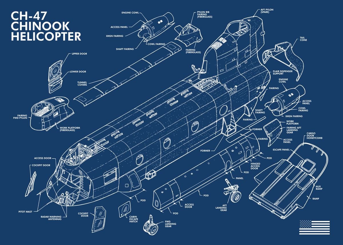 'CH47 CHINOOK HELICOPTER' Poster, picture, metal print, paint by Atomic ...