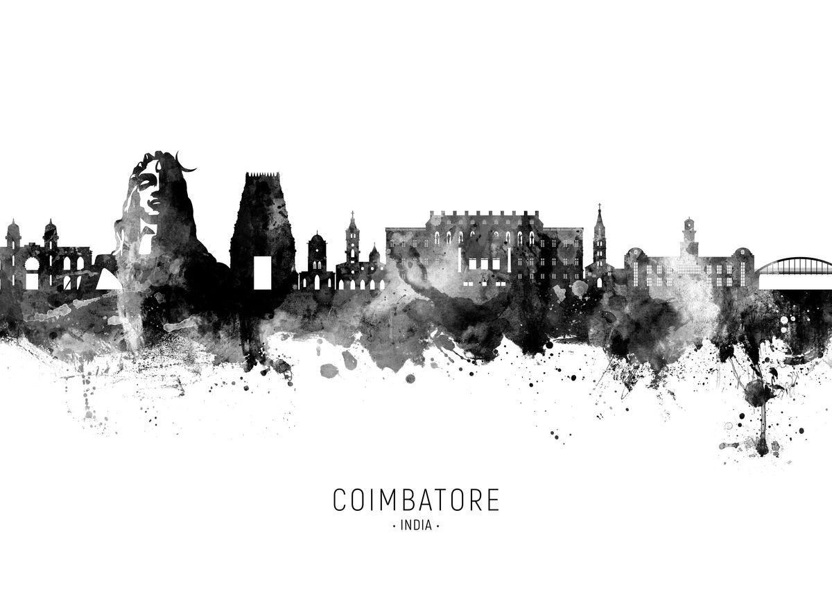 'Coimbatore Skyline India' Poster, picture, metal print, paint by ...