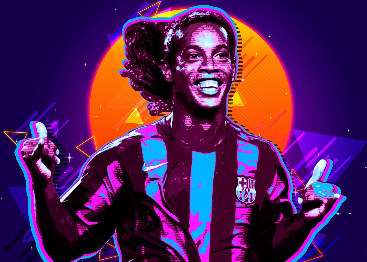 'Ronaldinho retro poster' Poster, picture, metal print, paint by best ...