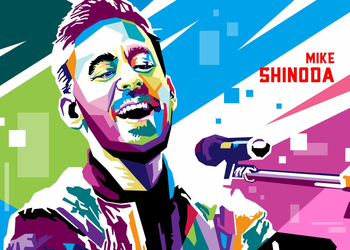 'mike shinoda wpap pop art' Poster by YORHED STUDIO | Displate