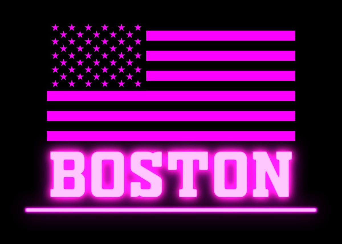 'BOSTON NEON USA' Poster by Atomic Chinook | Displate
