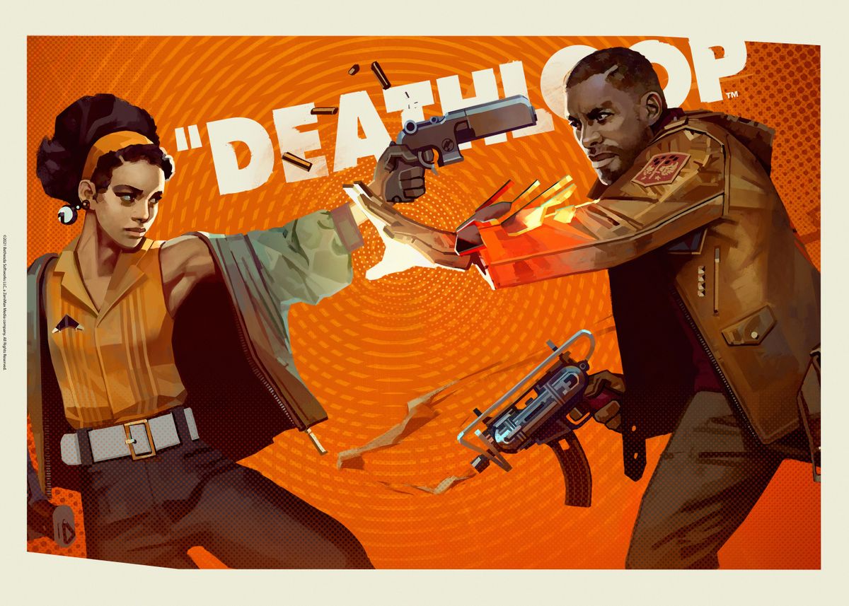 'Deathloop Clash Key Art' Poster, picture, metal print, paint by ...