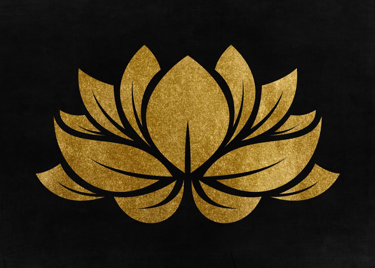 'Gold Lotus Flower' Poster, picture, metal print, paint by John ...