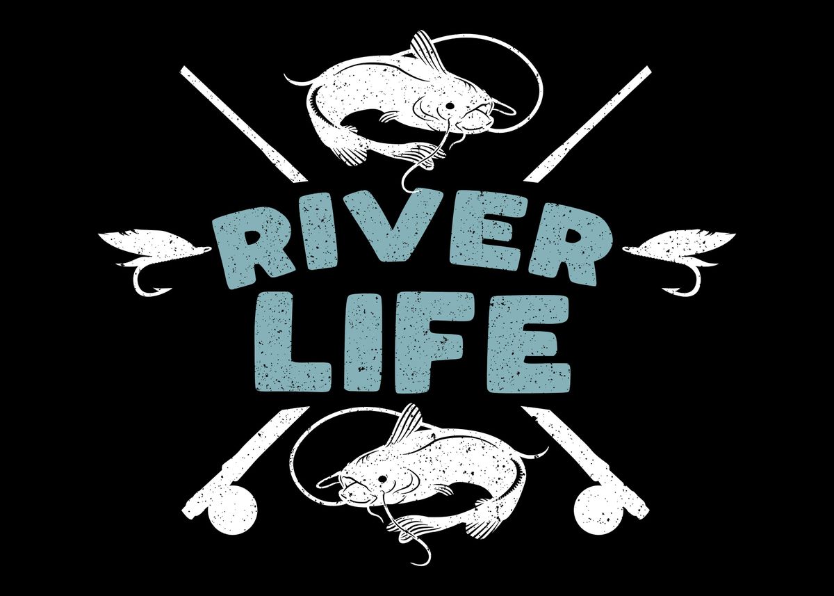 'Freshwater Catfish Fishing' Poster, picture, metal print, paint by ...