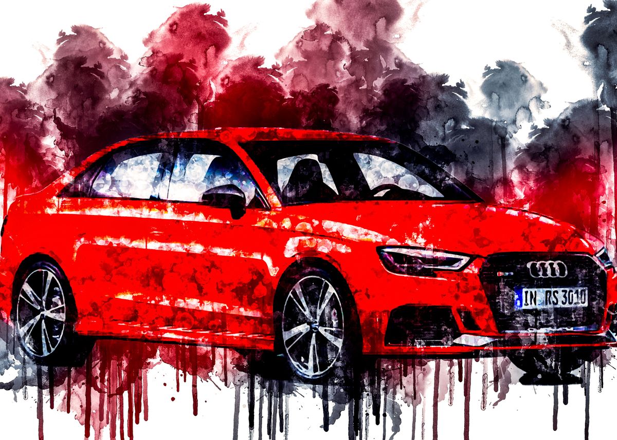 '2017 Audi RS3' Poster, picture, metal print, paint by Victoria ...