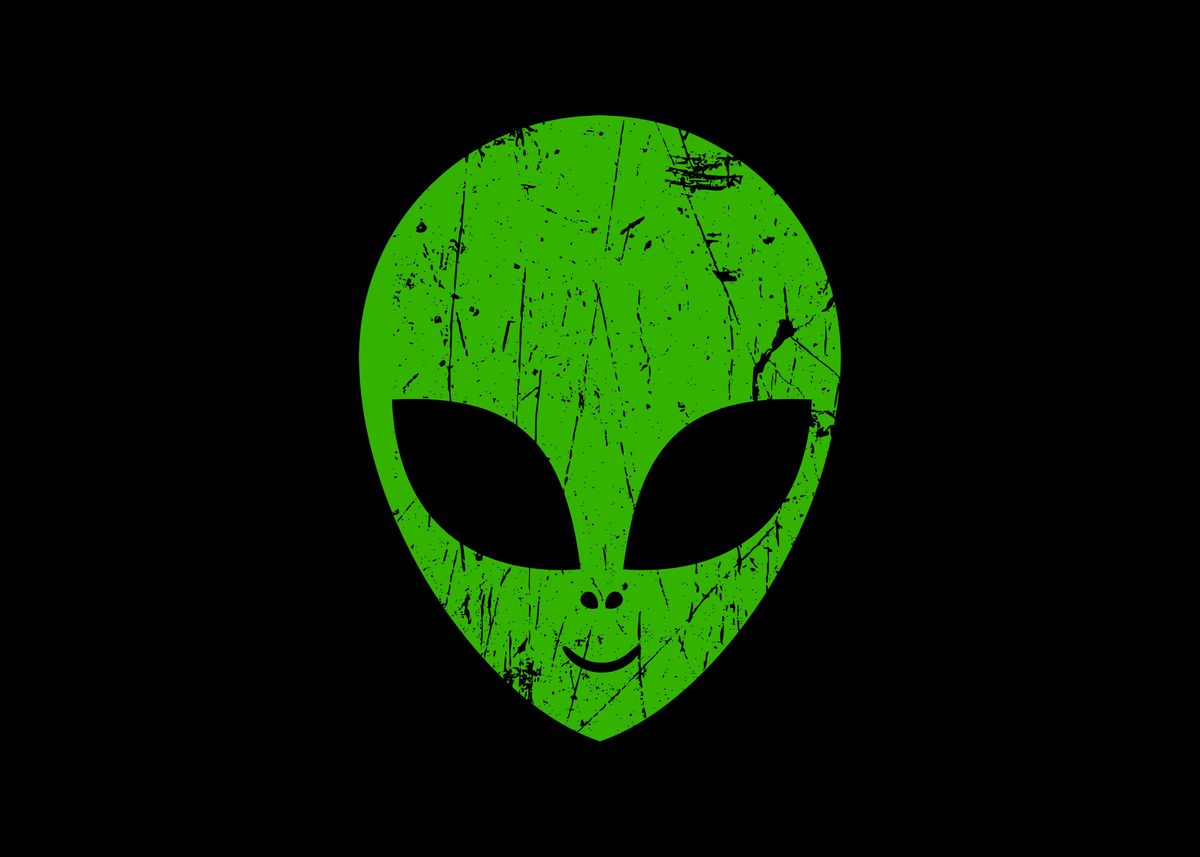 'alien green head' Poster, picture, metal print, paint by tony4urban ...