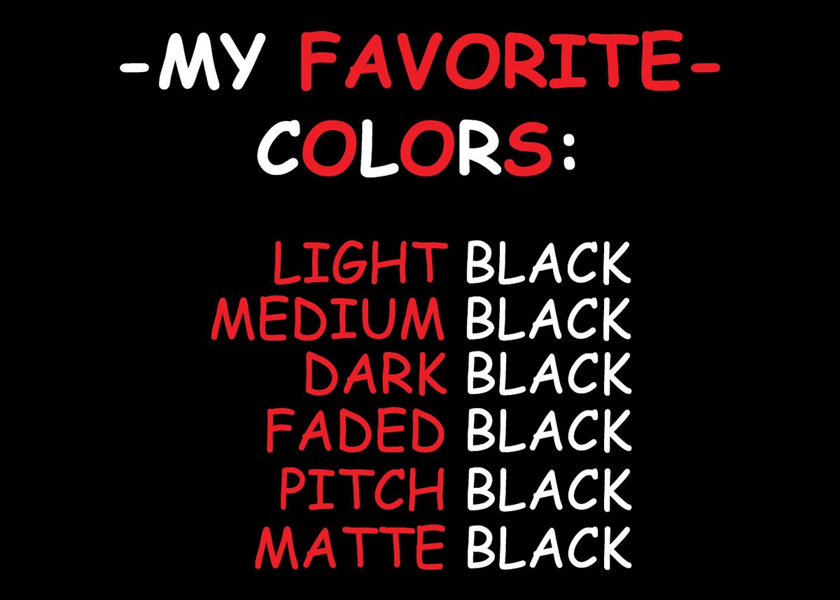 'Favorite Colours Emo or Go' Poster by Powdertoastman | Displate