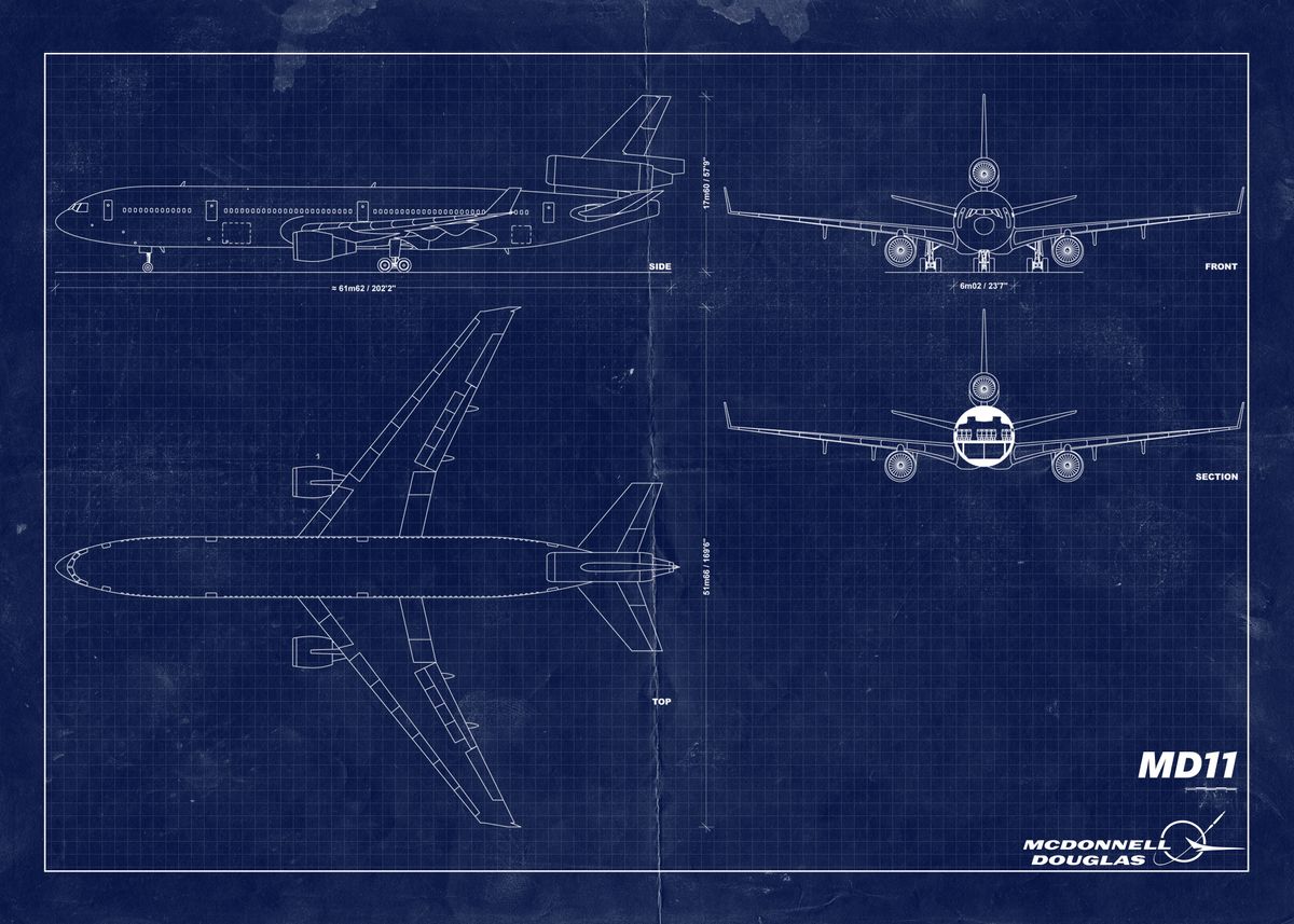 'McDonnell Douglas MD11' Poster, picture, metal print, paint by Melvin ...