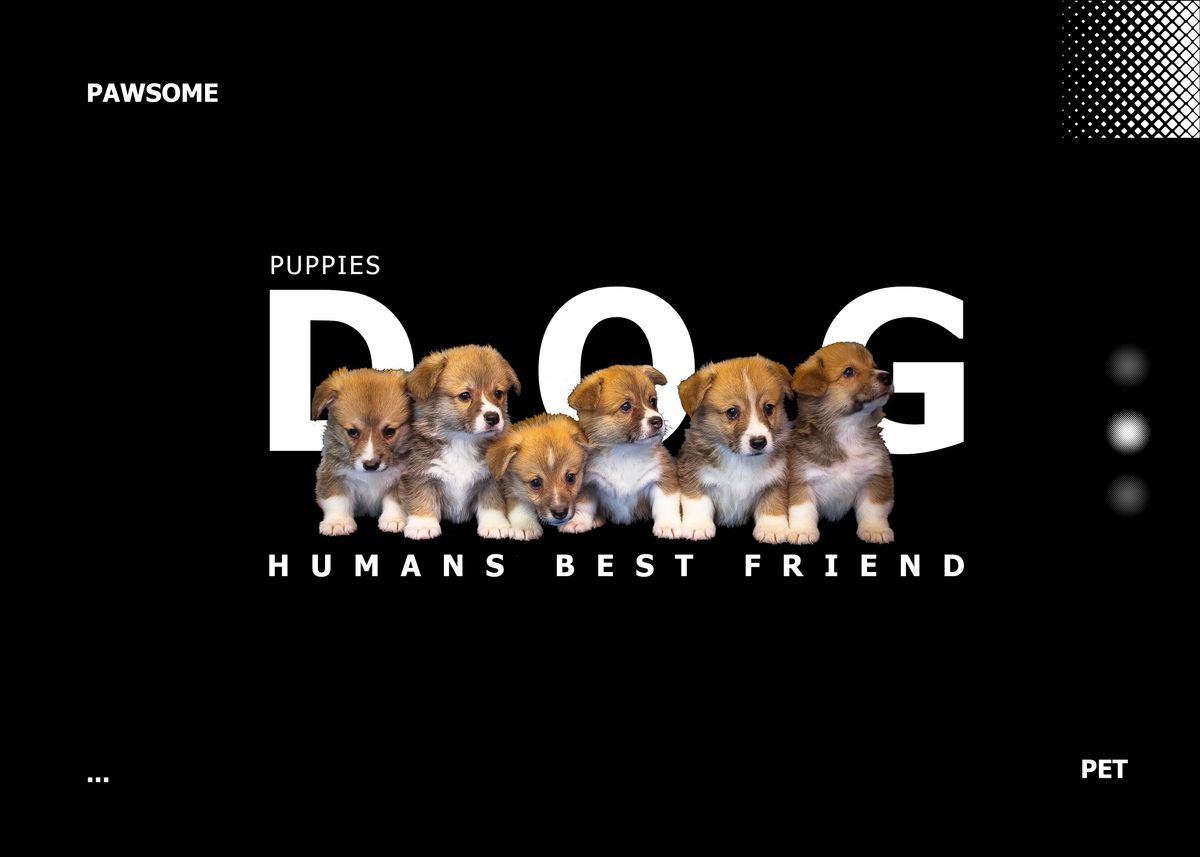 'Puppies Text Art' Poster by Alkaner | Displate