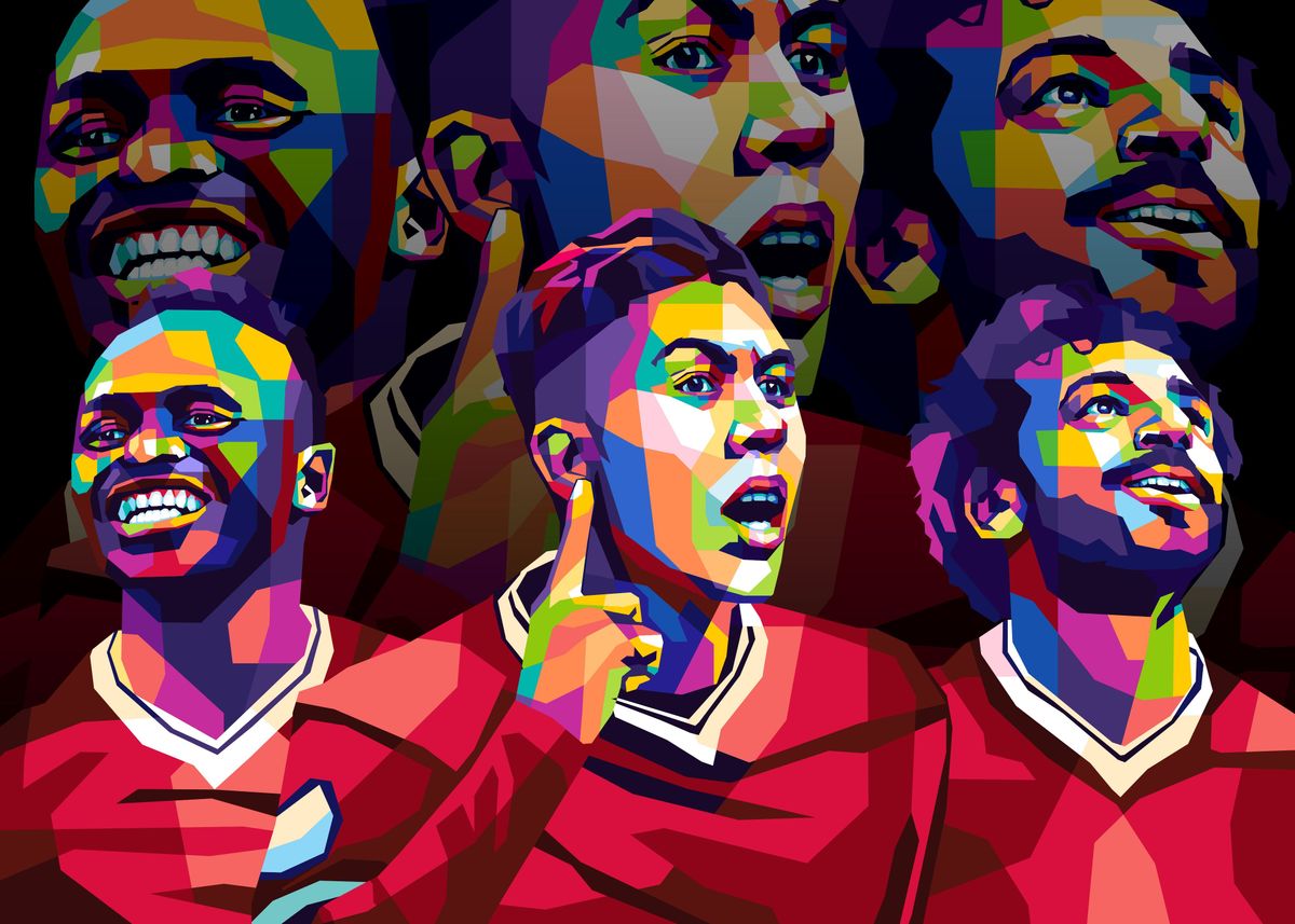 'Trio Football Player' Poster, picture, metal print, paint by Jos ...