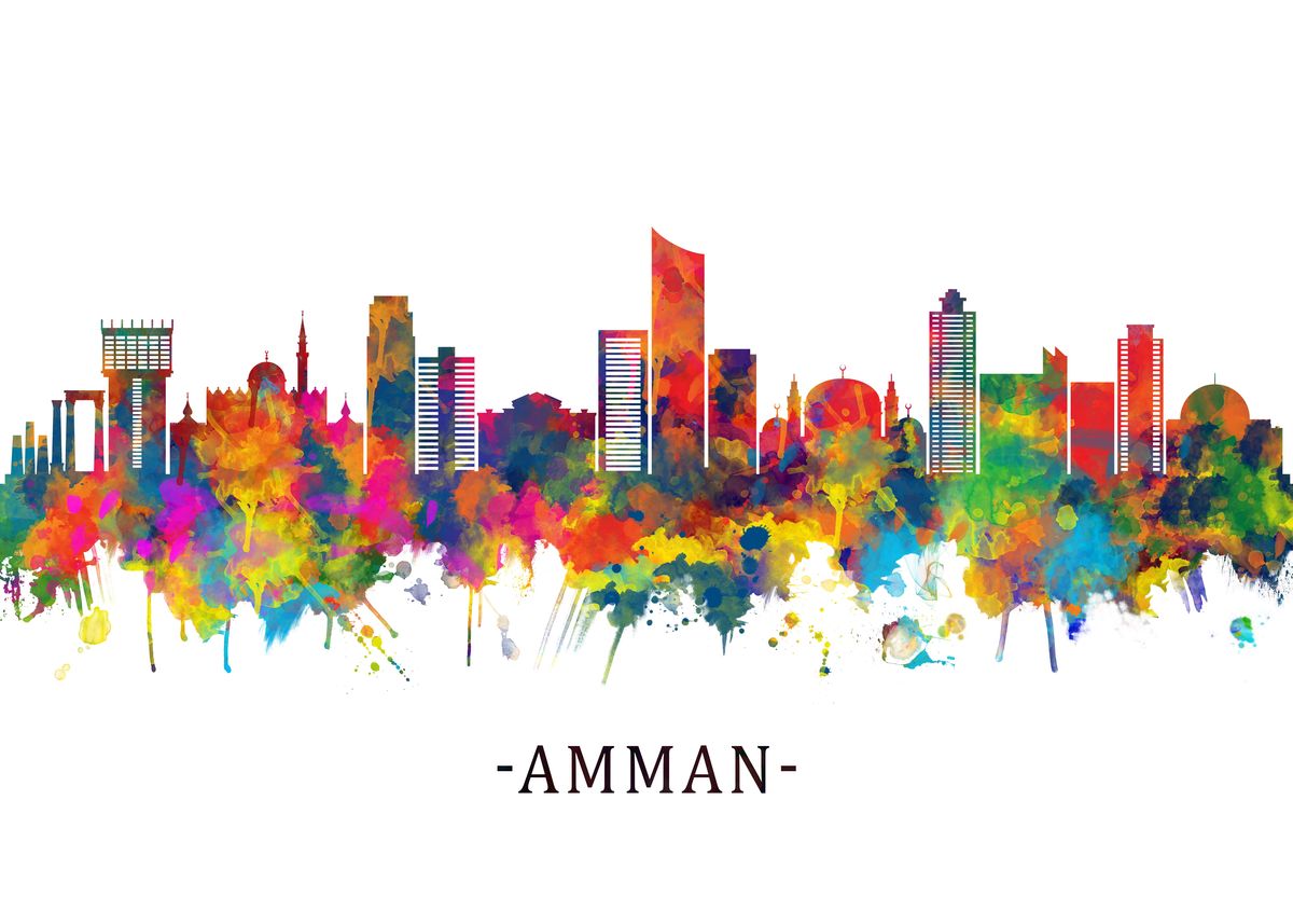 'Amman Jordan Skyline' Poster by Towseef Dar | Displate