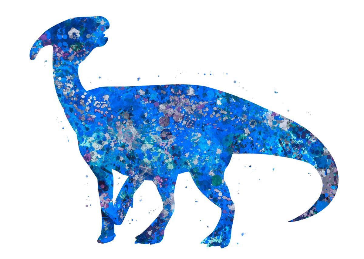 'Parasaurolophus Blue Art' Poster by Yahya Art | Displate